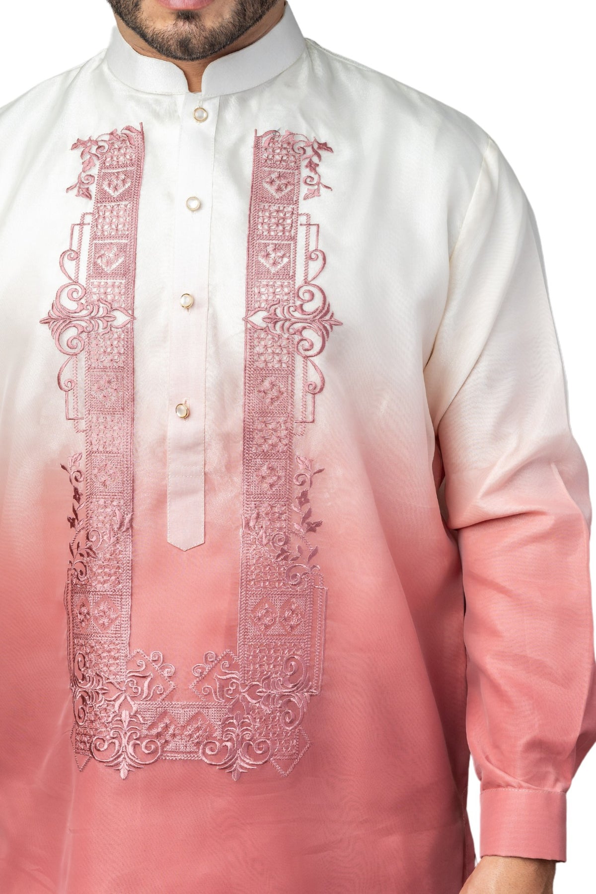 MO38 - Organza Barong Tagalog Monochromatic Old Rose – BARONG WAREHOUSE