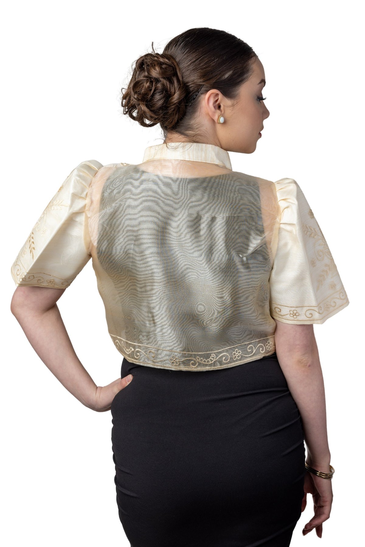 WR15 - One-Button Bolero Beige - Filipiniana (Has Plus Sizes) – BARONG ...