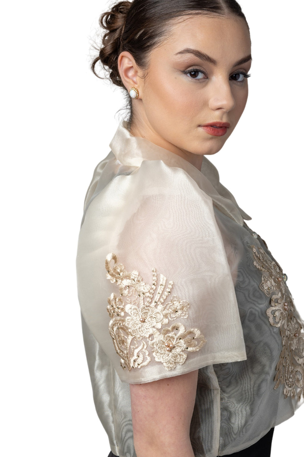 WR17 - Full-Open Bolero Beige - Filipiniana – BARONG WAREHOUSE