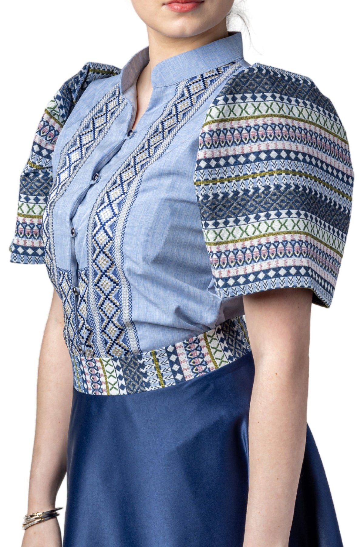WS21 - Baro't Saya Ethnic Filipiniana Blue - Blouse and Skirt Set ...