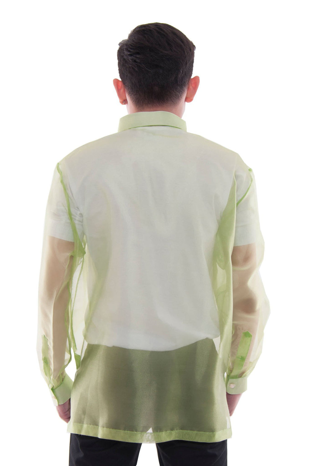 MO17 - MADE-TO-ORDER - Organza Barong Tagalog Green – BARONG WAREHOUSE