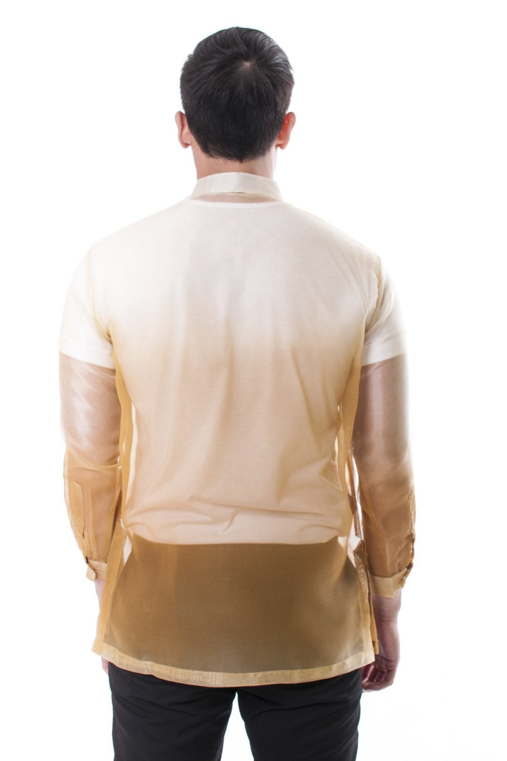 MO12 - Organza Barong Tagalog Gold – BARONG WAREHOUSE