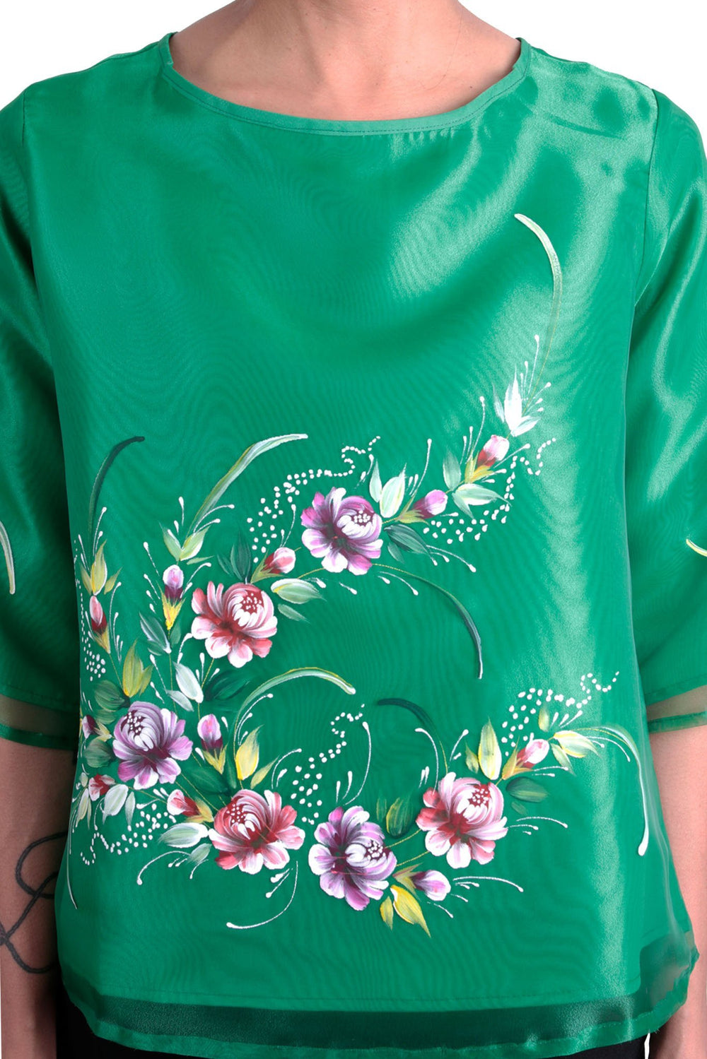 WK20 - MADE-TO-ORDER - Round Neck Kimona Green - Filipiniana – BARONG ...