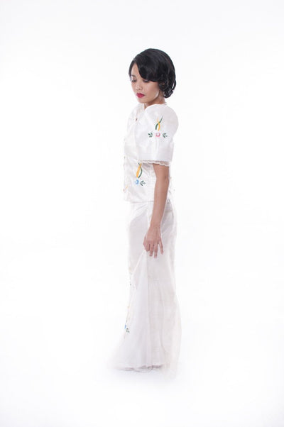WS17 - MADE-TO-ORDER - Filipiniana Terno with Butterfly Sleeves ...