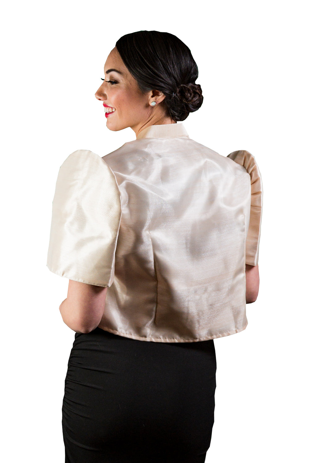 WR13 - One-Button Bolero Beige - Filipiniana – BARONG WAREHOUSE